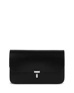 TOTEME T-lock Leather Crossbody Bag - Black