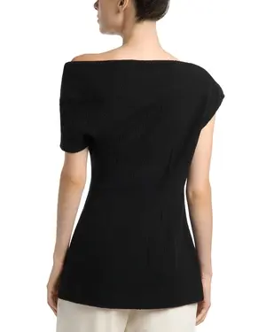 TOTEME Cotton Asymmetric Neck Top