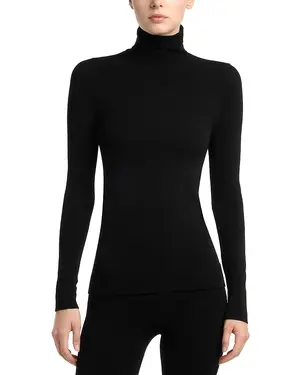 TOTEME Turtleneck Long Sleeve Jersey Tee - Black