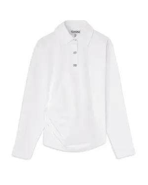GANNI Jersey Polo Shirt