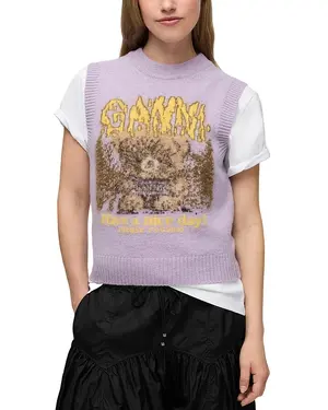 GANNI Forest Teddy Sweater Vest