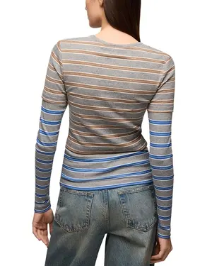 GANNI Layered Double Stripe Top