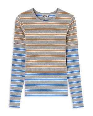 GANNI Layered Double Stripe Top