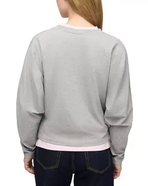 GANNI Drape Cotton-blend Jersey Blouse