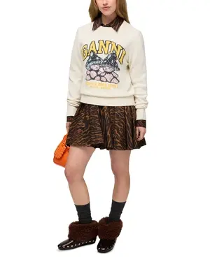 GANNI Mushroom Teddy Crewneck Sweater