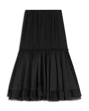 GANNI Flyweight Nylon Skirt - Black