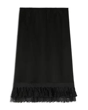 GANNI Satin Frill Hem Skirt