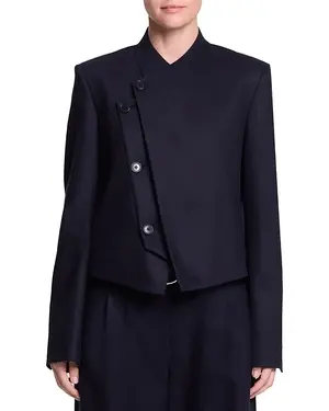 TWP Wool & Cashmere Blend Asymmetrical Blazer - Midnight