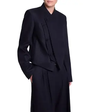 TWP Wool & Cashmere Blend Asymmetrical Blazer