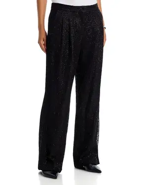 TWP Sulli Embellished Wide Leg Pants - Black