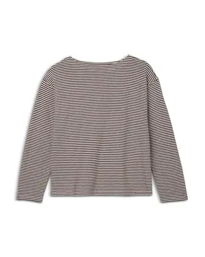 Eileen Fisher Striped Bateau Neck Boxy Top