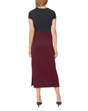 1.State Midi Sweater Skirt - Wine