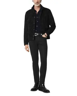 John Varvatos Montecarlo Cotton Stand Collar Patterned Jacket