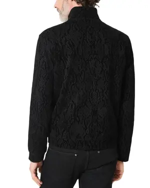 John Varvatos Montecarlo Cotton Stand Collar Patterned Jacket