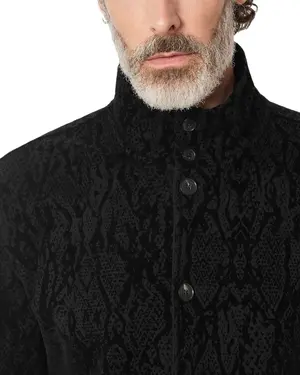 John Varvatos Montecarlo Cotton Stand Collar Patterned Jacket