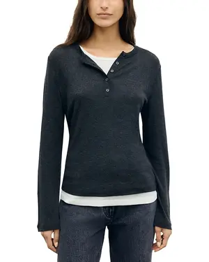 Gerard Darel Becca Layered Tee - Charcoal