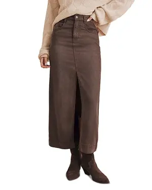 Splendid Ryder Faux Suede Slit Skirt