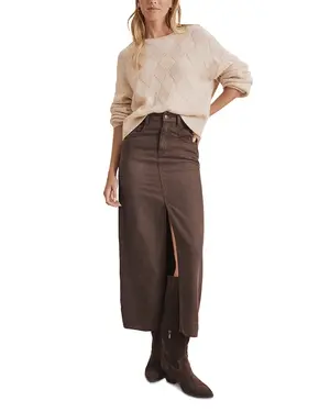 Splendid Ryder Faux Suede Slit Skirt