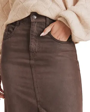 Splendid Ryder Faux Suede Slit Skirt