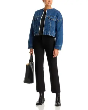 LEVI'S Sherpa Lined Cropped Denim Trucker Jacket