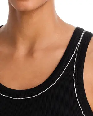 Cinq À Sept Quenta Cotton Stretch Tank Top