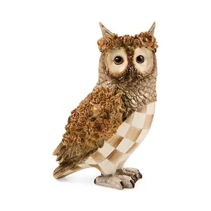 MACKENZIE-CHILDS Check Owl Figure - Mocha