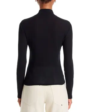 FRAME The Shadow Cotton Turtleneck - Black