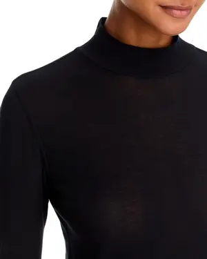 FRAME The Shadow Cotton Turtleneck - Black