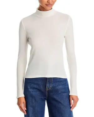 FRAME The Shadow Cotton Turtleneck Cream