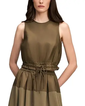 Cinq À Sept Elisabetta Scoop Neck Back Keyhole Top - Dark Olive