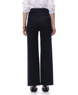 BAYEAS High Rise Straight Leg Denim Jeans With Studded Detailing - Blue