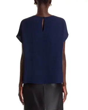 Lafayette 148 New York Silk Stretch Round Neck Top