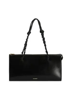 JIL SANDER Tangle Tent Small Leather Shoulder Bag - Black