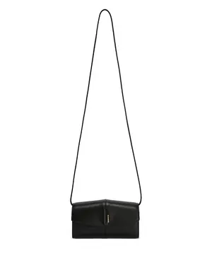 JIL SANDER Linea Leather Wallet Crossbody - Black