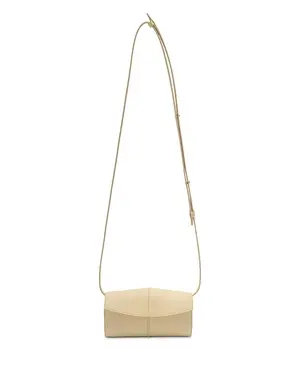 JIL SANDER Linea Leather Wallet Crossbody - Cream