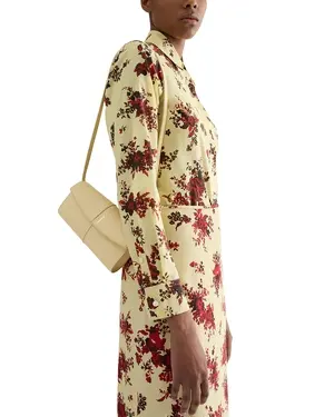 JIL SANDER Linea Leather Wallet Crossbody - Cream