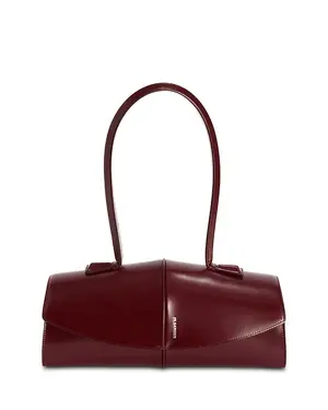JIL SANDER Linea Small Leather Shoulder Bag - Cherry