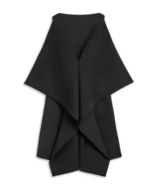 JIL SANDER Silk & Wool Linear Shift Dress With Open Back