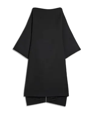 JIL SANDER Silk & Wool Linear Shift Dress With Open Back