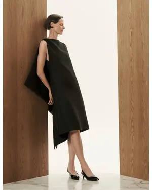 JIL SANDER Silk & Wool Dress With Open Back