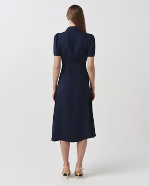 GHOST LONDON Haisley Collared Zip Front Midi Dress