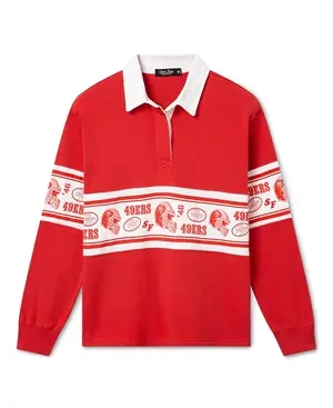 Junk Food Clothing San Francisco 49ers Helmet Rugby Shirt - Licorice