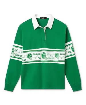 Junk Food Clothing Philadelphia Eagles Helmet Rugby Shirt - Kelly
