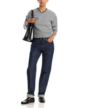 525 America Sloane High V Neck Sweater