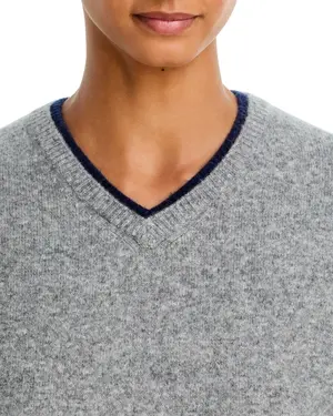 525 America Sloane High V Neck Sweater