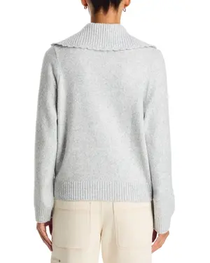 Aqua Scalloped Collar Henley Sweater Exclusive