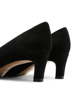 La Canadienne Beckham Suede Mid Heel Pumps - Black