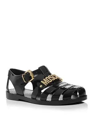 Moschino Logo Jelly Sandals - Black
