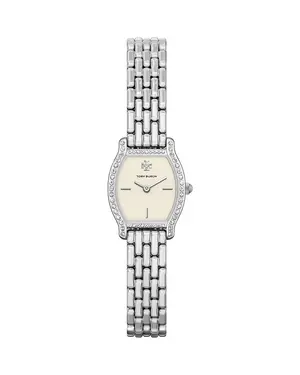Tory Burch Eleanor Curve Mini Watch, 19.7mm X 26mm - Ivory/silver
