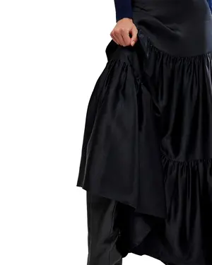 Free People Juliette Tiered Satin Maxi Skirt